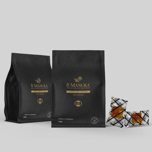 Manuka Honey Lozenges with Propolis | O Manuka | 50 pack / 300g with ...